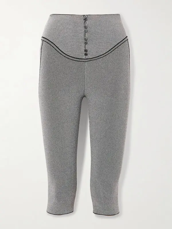 Jacquemus Cropped Stretch-jersey Leggings - Gray