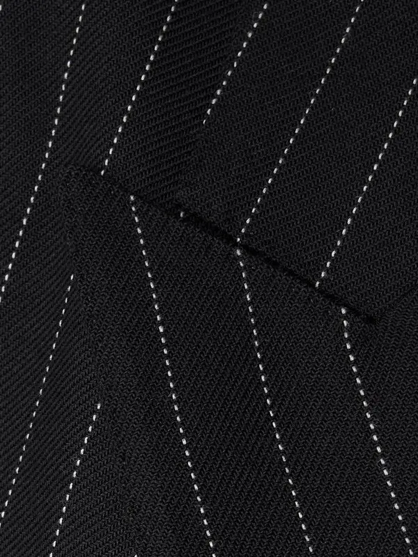Acne Studios Belted Pinstriped Wool Coat