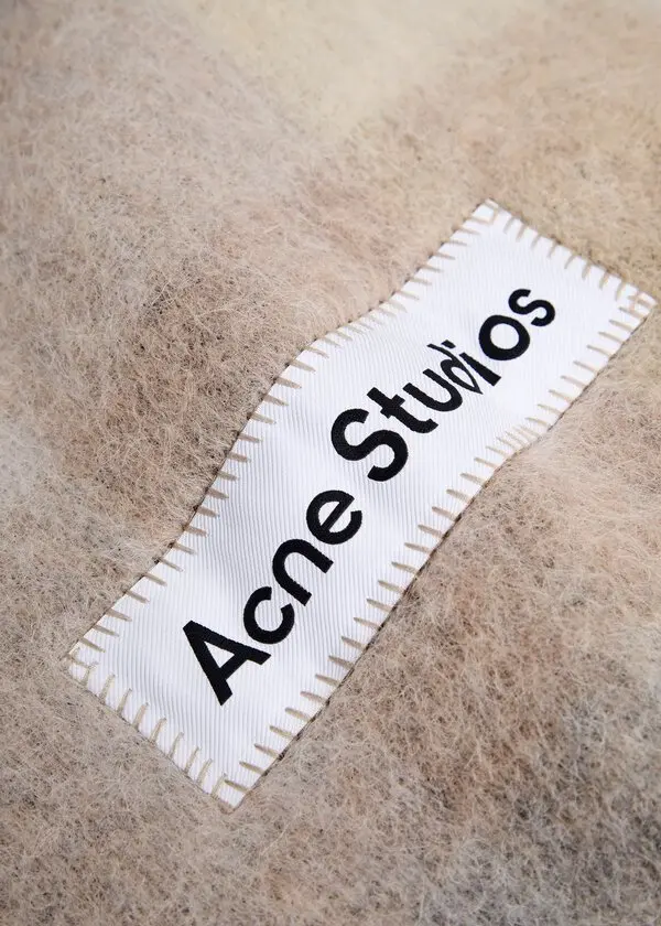 Acne Studios Vally Checked Wool-blend Scarf - Beige