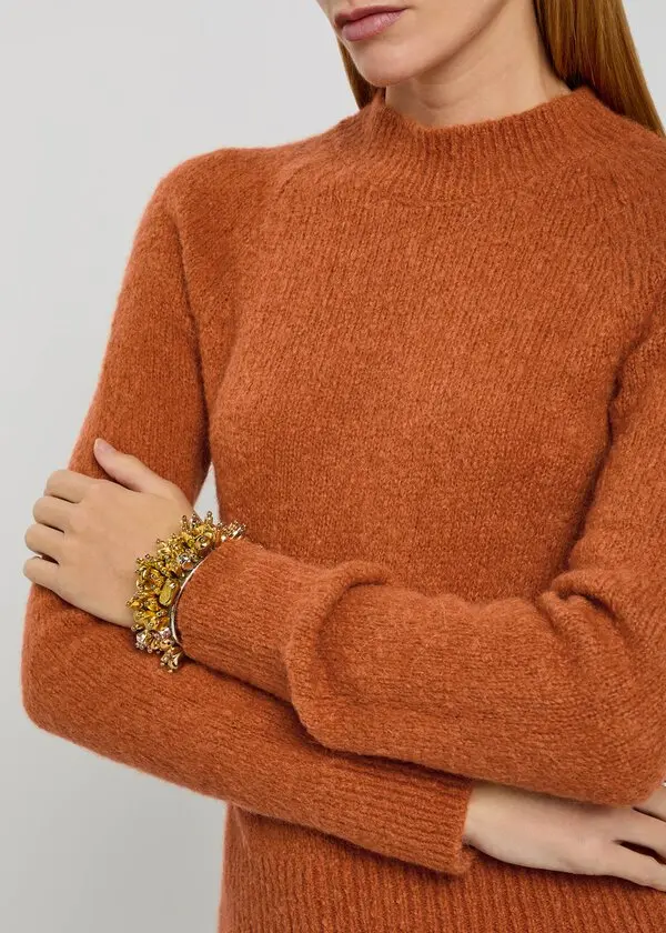 Dries Van Noten Textured Alpaca-blend Jumper - Rust