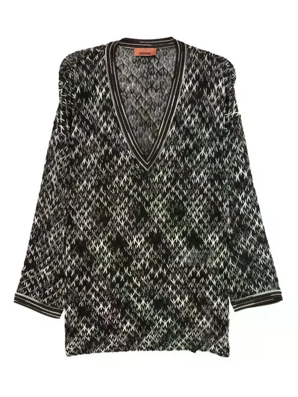 Missoni Geometric Pattern V-neck Sweater