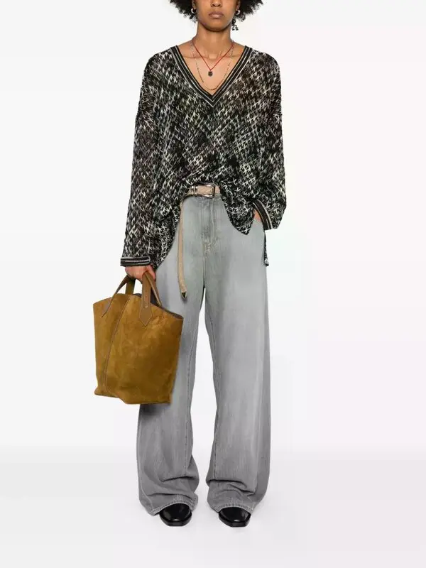 Missoni Geometric Pattern V-neck Sweater