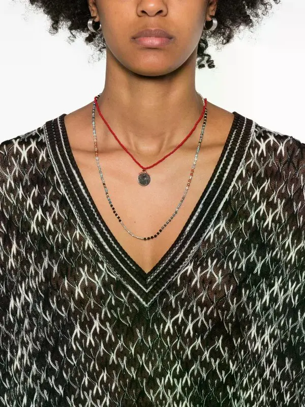 Missoni Geometric Pattern V-neck Sweater