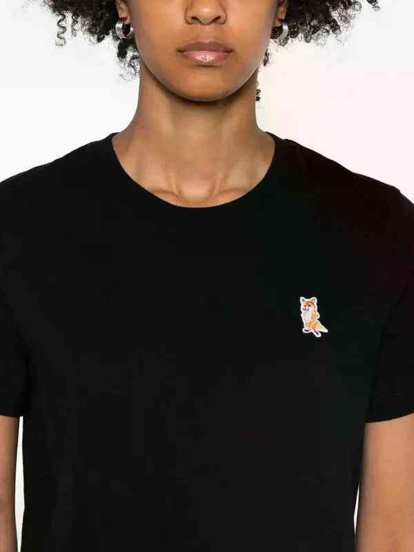 Maison Kitsuné Fox-embroidered Cotton T-shirt