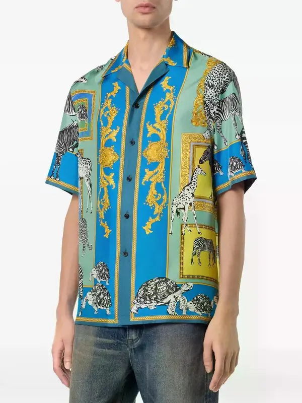 Versace Safari Printed Silk Shirt