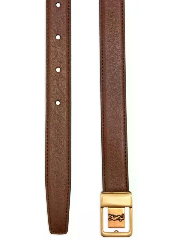 Saint Laurent Logo Buckle Leather Belt