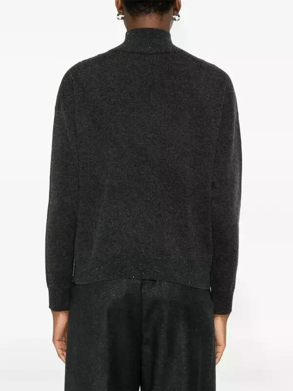 Peserico Diamond Pattern High-neck Sweater - Grey