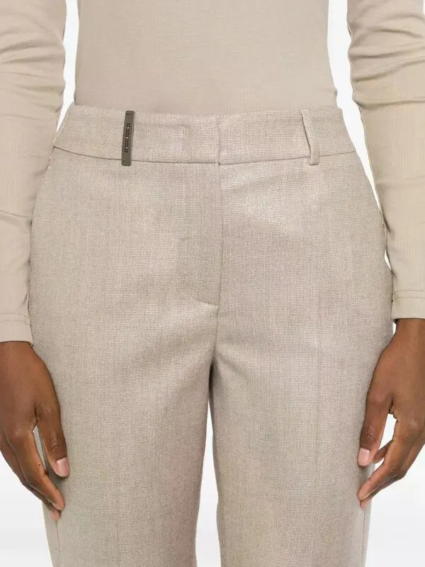 Peserico Metallic-detail Cuffed Trousers - Neutrals