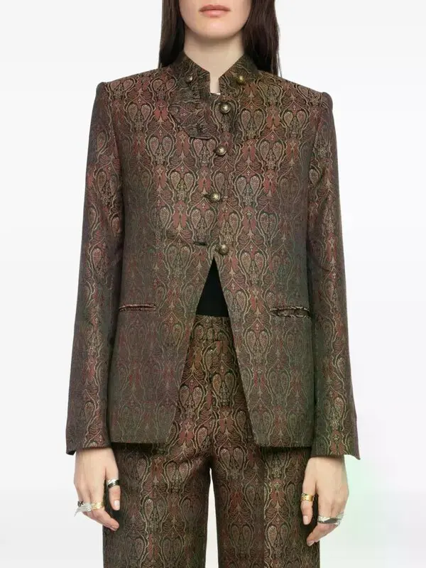 Zadig&Voltaire Paisley-print Mandarin-collar Blazer