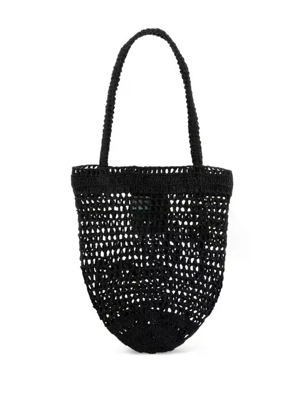Chloé Small Raffia Beach Bag - Black