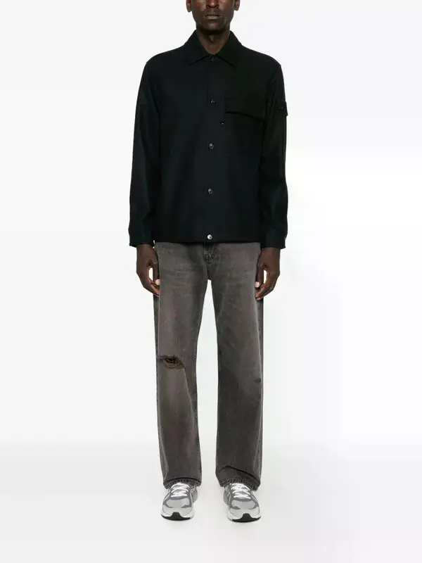 Stone Island Patch-pocket Wool Shirt