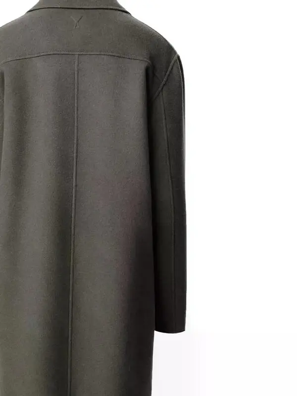 AMI Paris Heart-embroidered Wool Coat