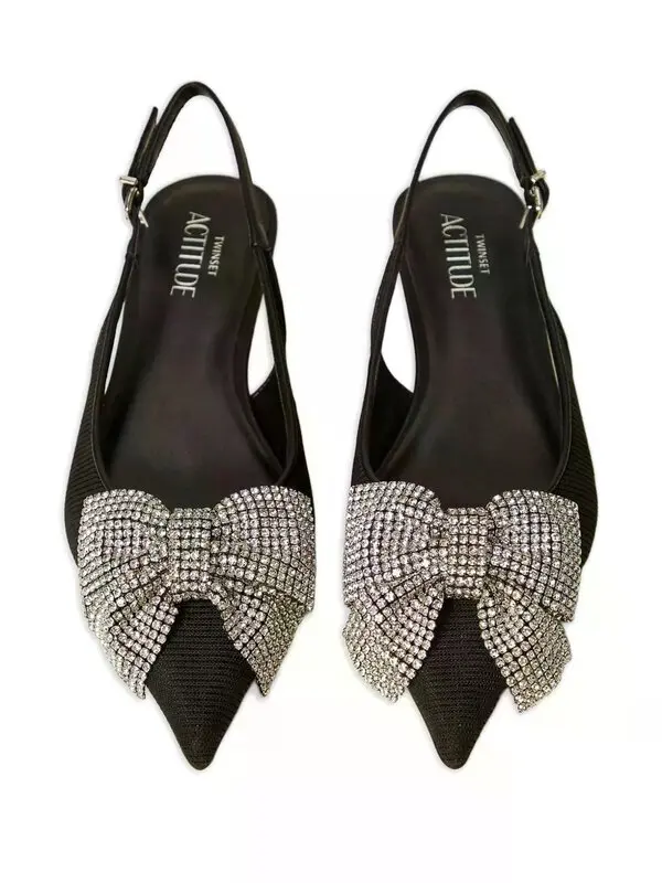 TWINSET Bow Slingback Kitten Heel Pumps