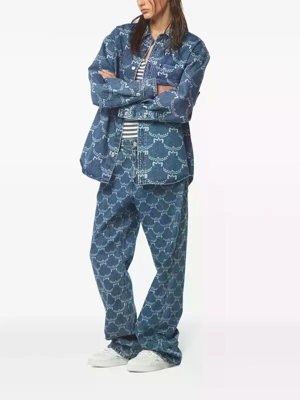 Mcm Patterned Denim Shirt