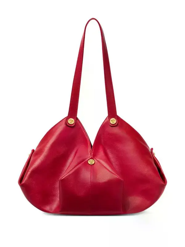 Versace Protea Leather Shoulder Bag - Red