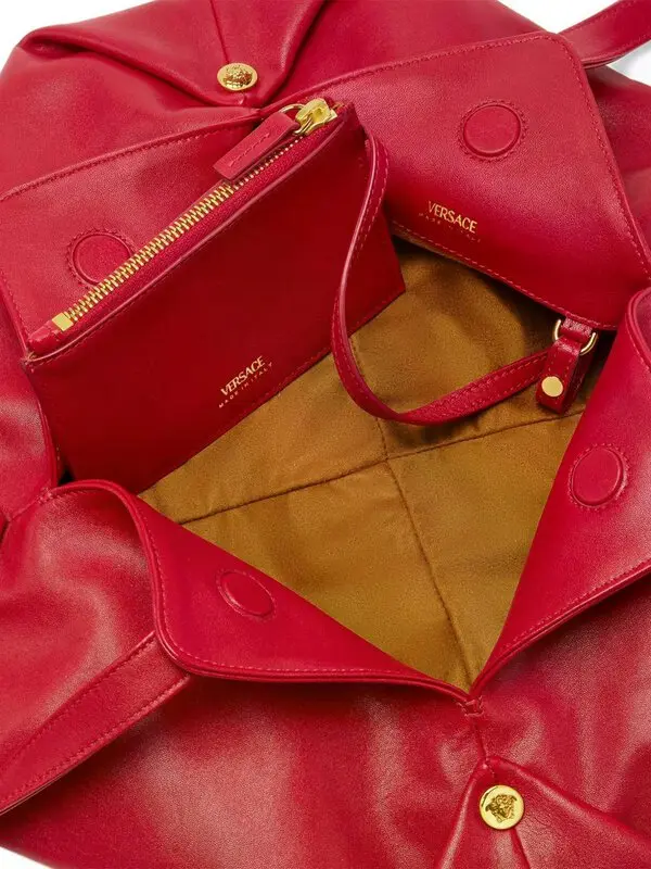 Versace Protea Leather Shoulder Bag - Red