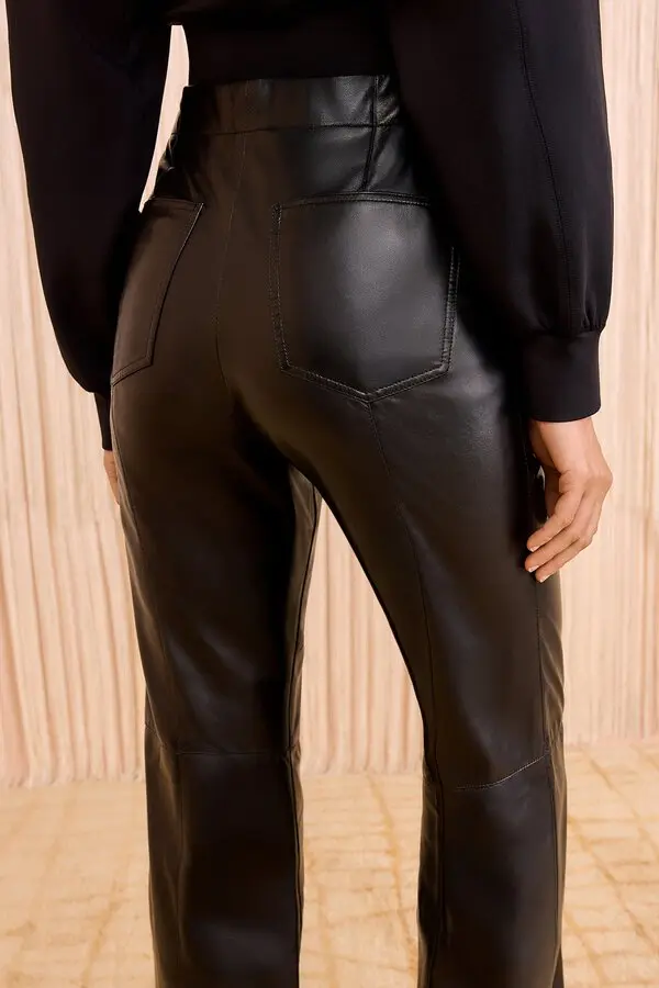Ulla Johnson Kadin Leather Mid-rise Pants