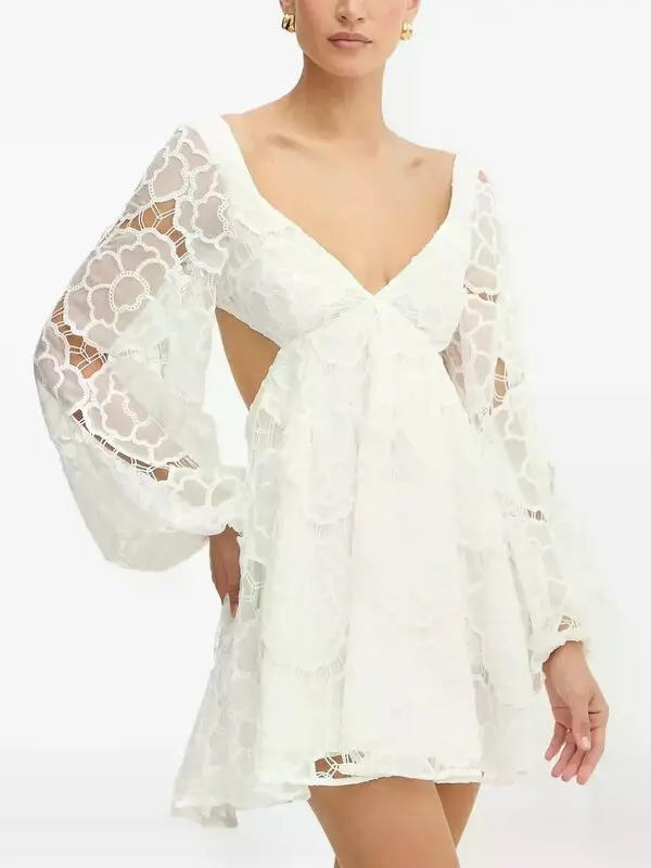 Bardot Floral-lace Cut-out Dress - White
