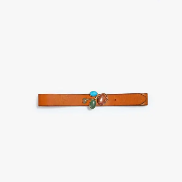 MOTHER The Jewelry Box Leather Belt - Brown