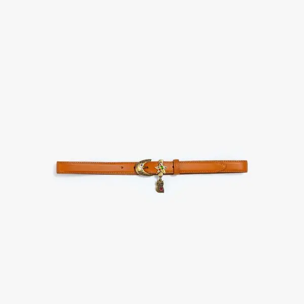 MOTHER The Charm School Leather Belt - Brown