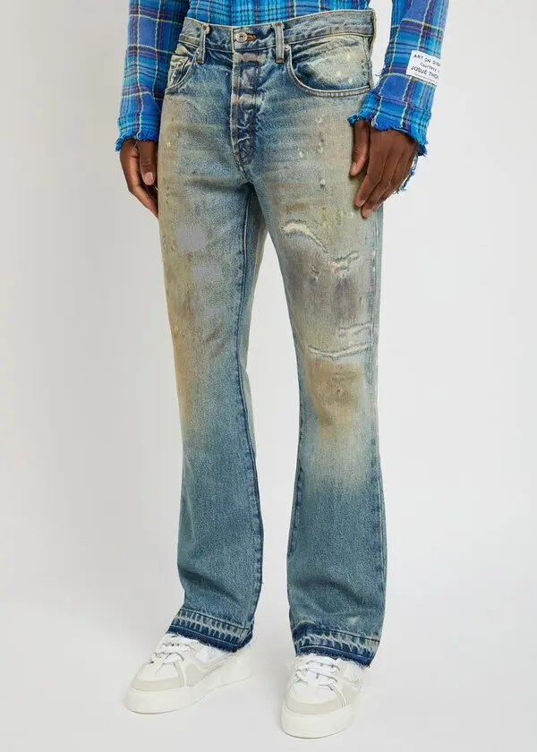 GALLERY DEPT. Greased 646 Flared-leg Jeans - Indigo