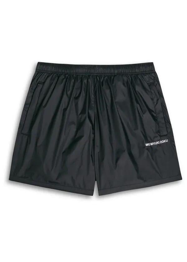 MKI MIYUKI ZOKU Logo-embroidered Shell Swim Shorts - Black