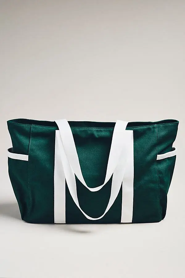 DAILY PRACTICE BY ANTHROPOLOGIE Canvas Tote - Green Pattern