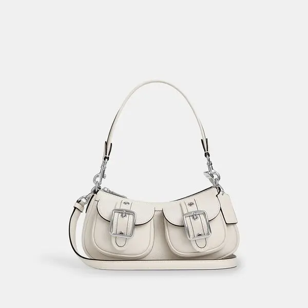 COACH OUTLET Ashton Glazed Leather Bag - Silver/chalk