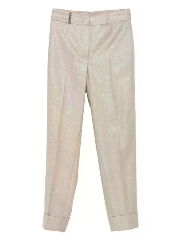 Peserico Metallic Detail Cuffed Trousers