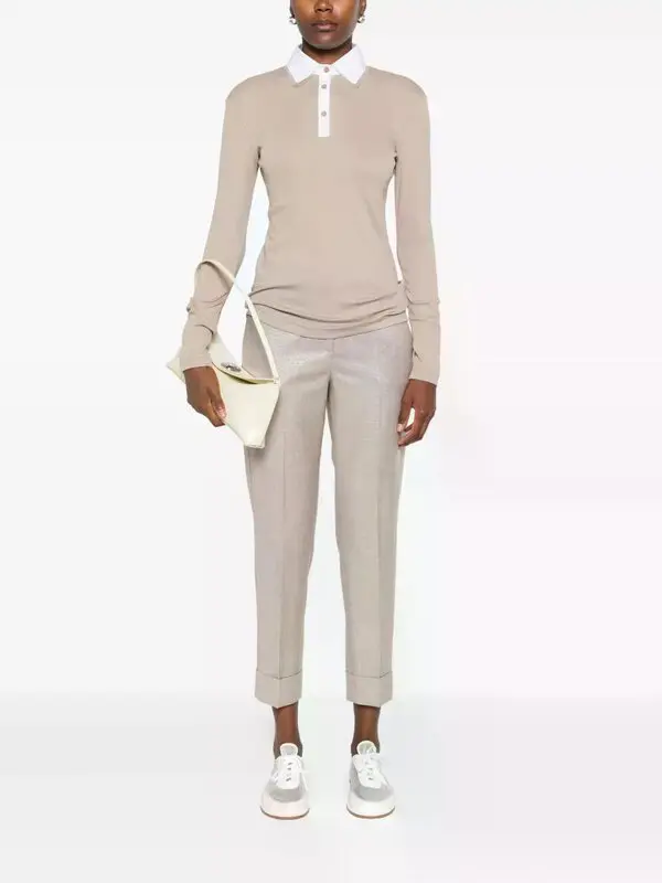 Peserico Metallic Detail Cuffed Trousers