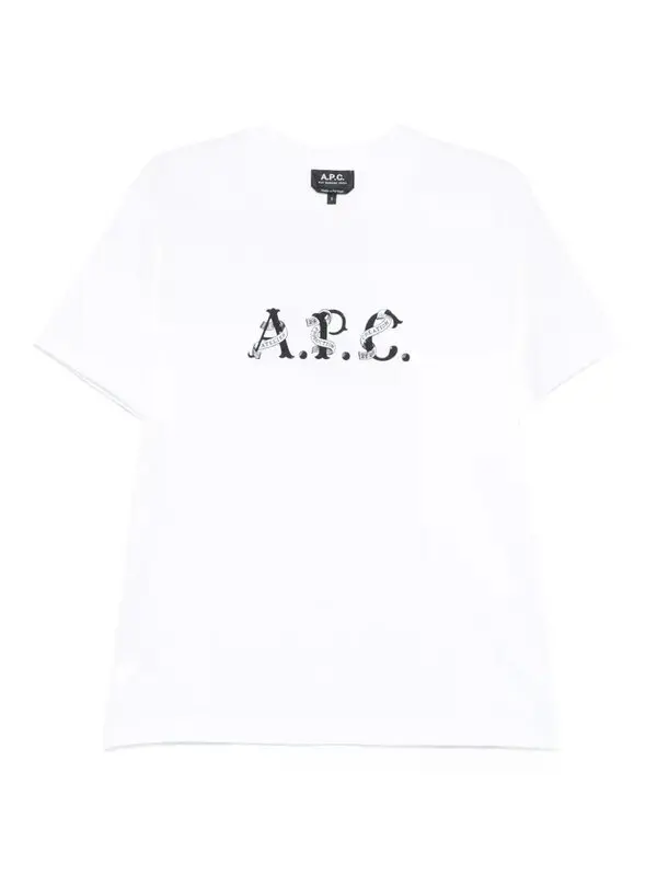 A.p.c. Logo-print Organic Cotton T-shirt - White