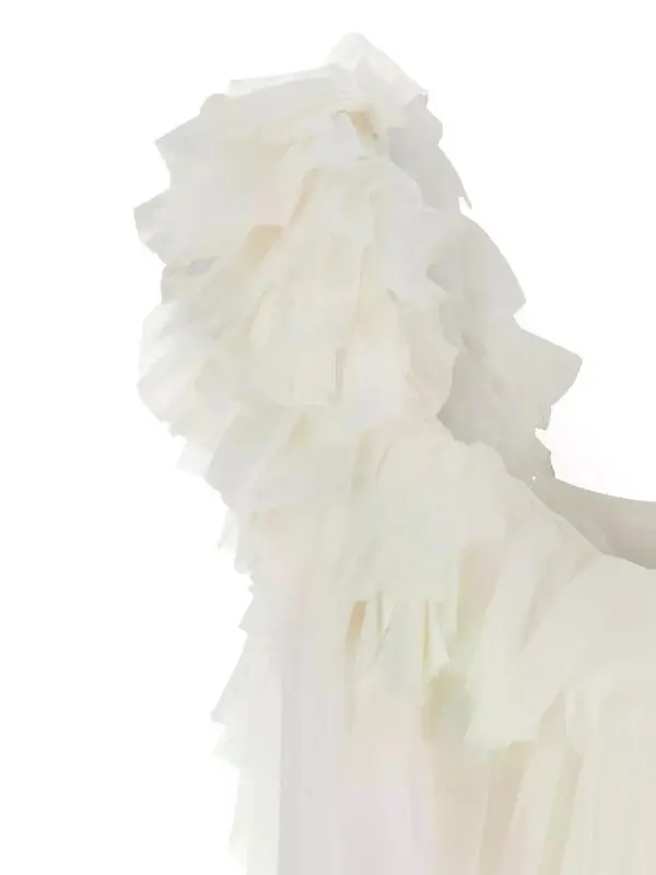 Alberta Ferretti Ruffled One-shoulder Maxi Dress