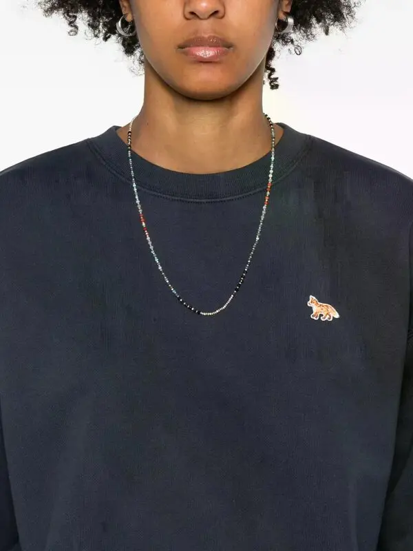 Maison Kitsuné Fox-embroidered Sweatshirt - Blue