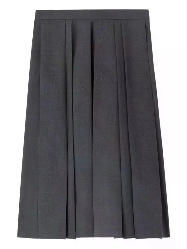 Ermanno Scervino Pleated A-line Wool Skirt - Black
