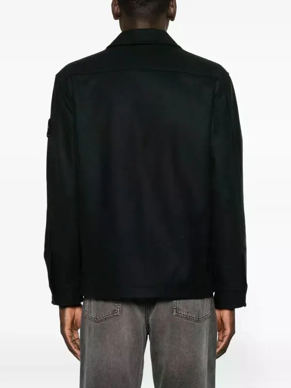Stone Island Patch-pocket Wool Shirt - Blue