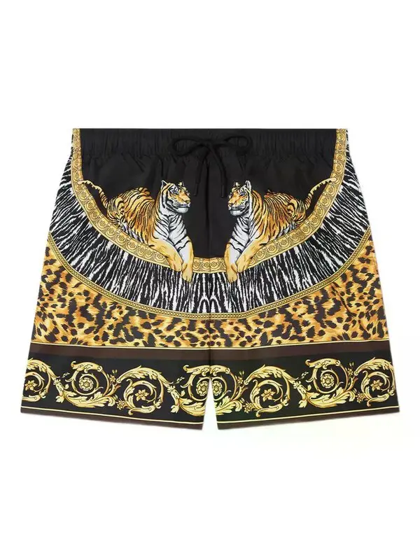 Versace Wild Cats Swim Shorts - Black