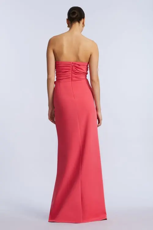 Bcbgmaxazria Strapless Flower Detail Gown