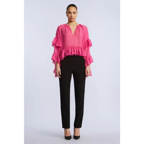 Bcbgmaxazria Ruffle Chiffon Blouse