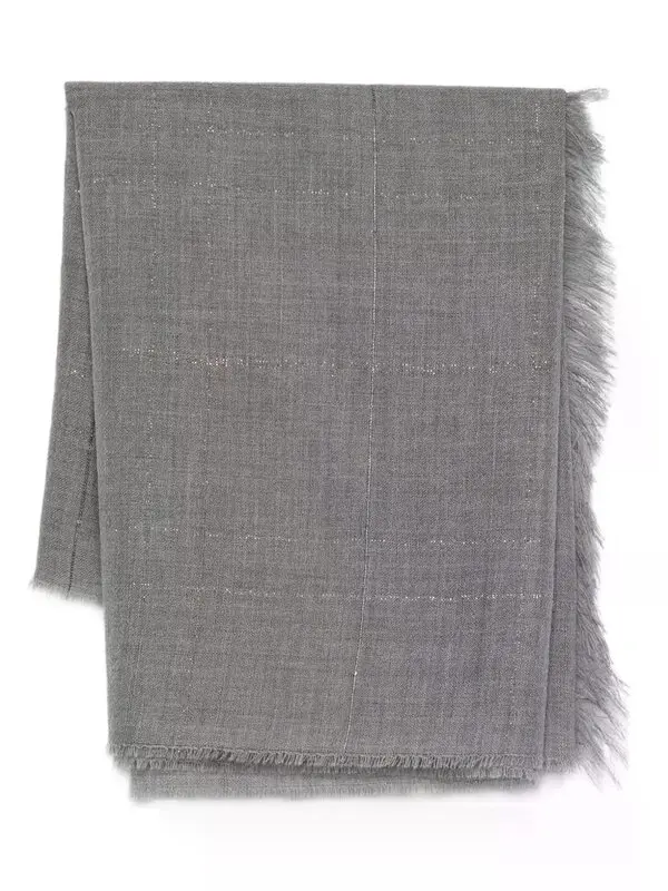 Peserico Metallic-detail Fringed Scarf - Grey