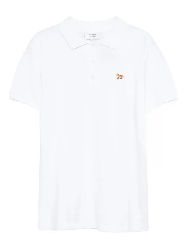 Maison Kitsuné Fox-embroidered Polo Shirt - White