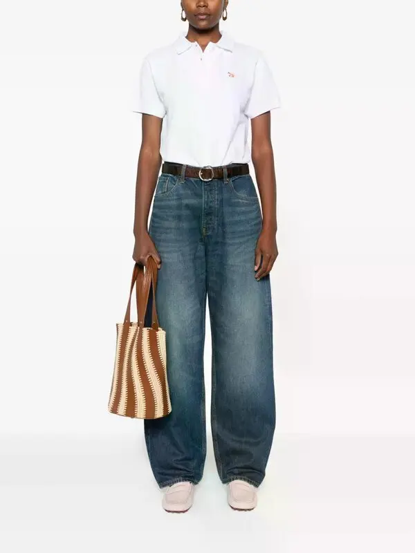 Maison Kitsuné Fox-embroidered Polo Shirt - White