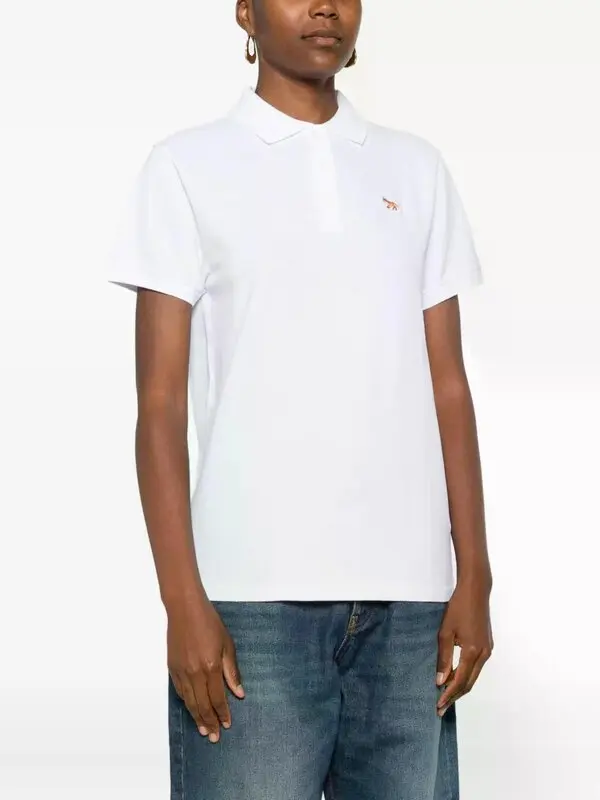 Maison Kitsuné Fox-embroidered Polo Shirt - White