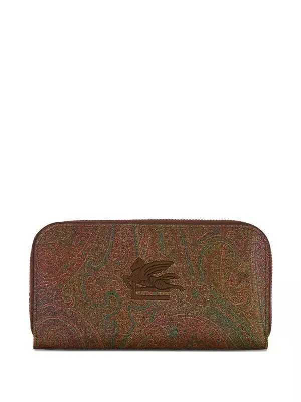 Etro Paisley Zip-around Wallet - M0019 Brown