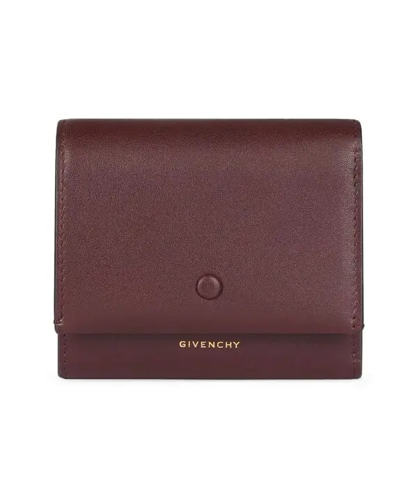 Givenchy Mini Day Leather Trifold Wallet - Burgundy