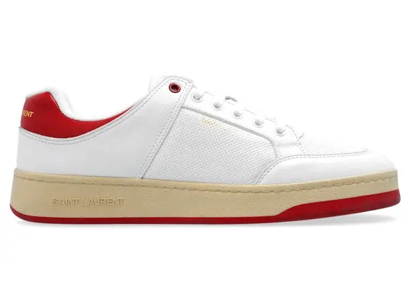 Saint Laurent Sl/61 Low Top Sneakers - White/vintage Red