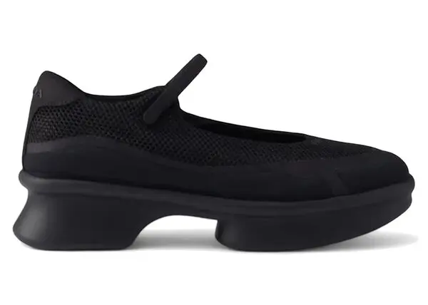 Prada Logo Platform Ballerina Flats