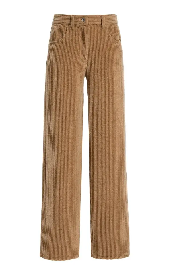 THE ROW Clair Corduroy Straight-leg Pants - Neutral