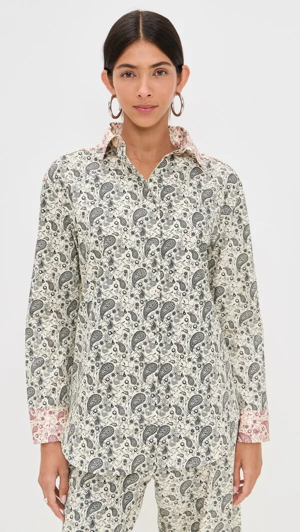 LE BOP Cecilia Paisley Button-down Top