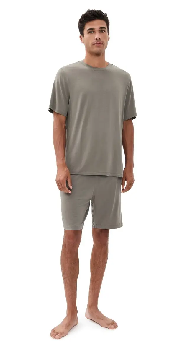 Eberjey Henry Short Pj Set - Smokey Olive