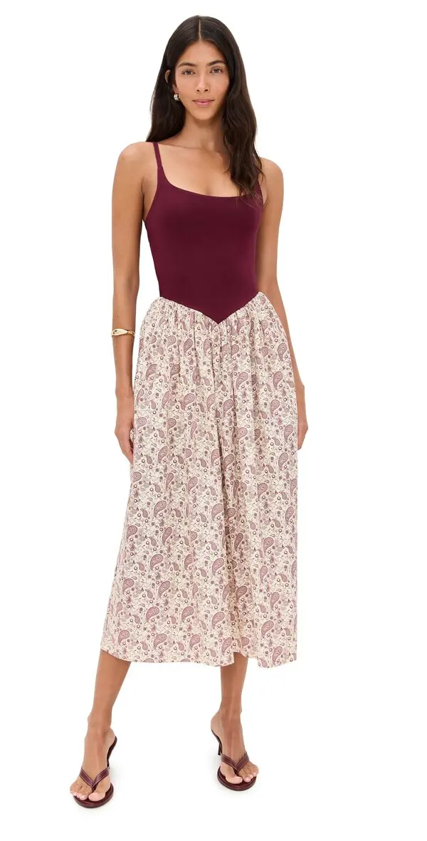 LE BOP Alix Paisley Print Midi Dress